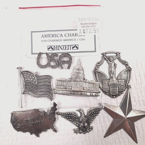 Design | Hinzeit America Charms For Charmed Americausa Silver Metallic ...